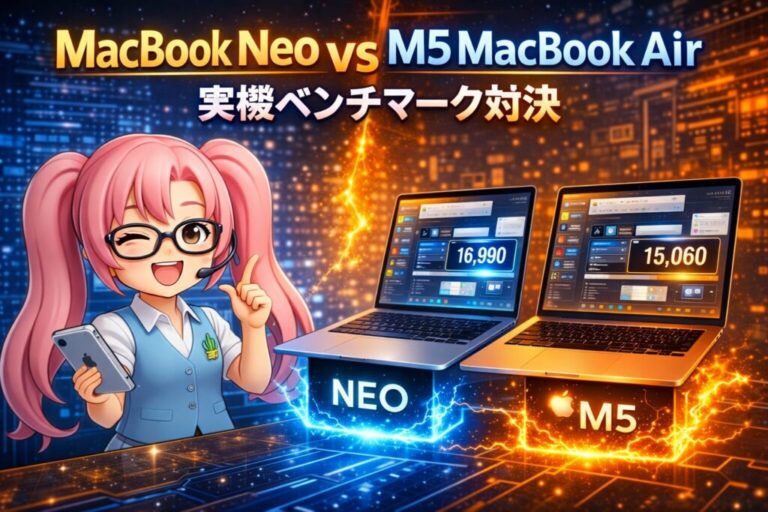 【2026年春最新】MacBook Neo vs M5 MacBook Air 実機ベンチマーク対決！9万9800円 vs 18万台、どっちが ...
