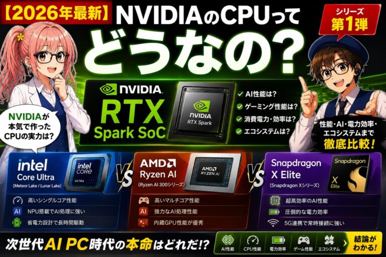 【2026年最新】NVIDIAのCPUってどうなの？RTX Spark SoCをIntel・AMD・Snapdragonと徹底比較｜シリーズ第 ...